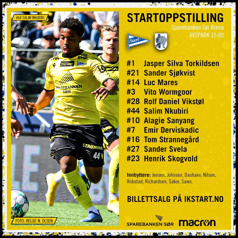 Gjør tre endringer på laget / Start